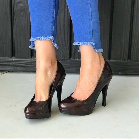 ASOS | Shoes | Burgundy Stiletto Heel Closed Toe Platform Pump | Poshmark